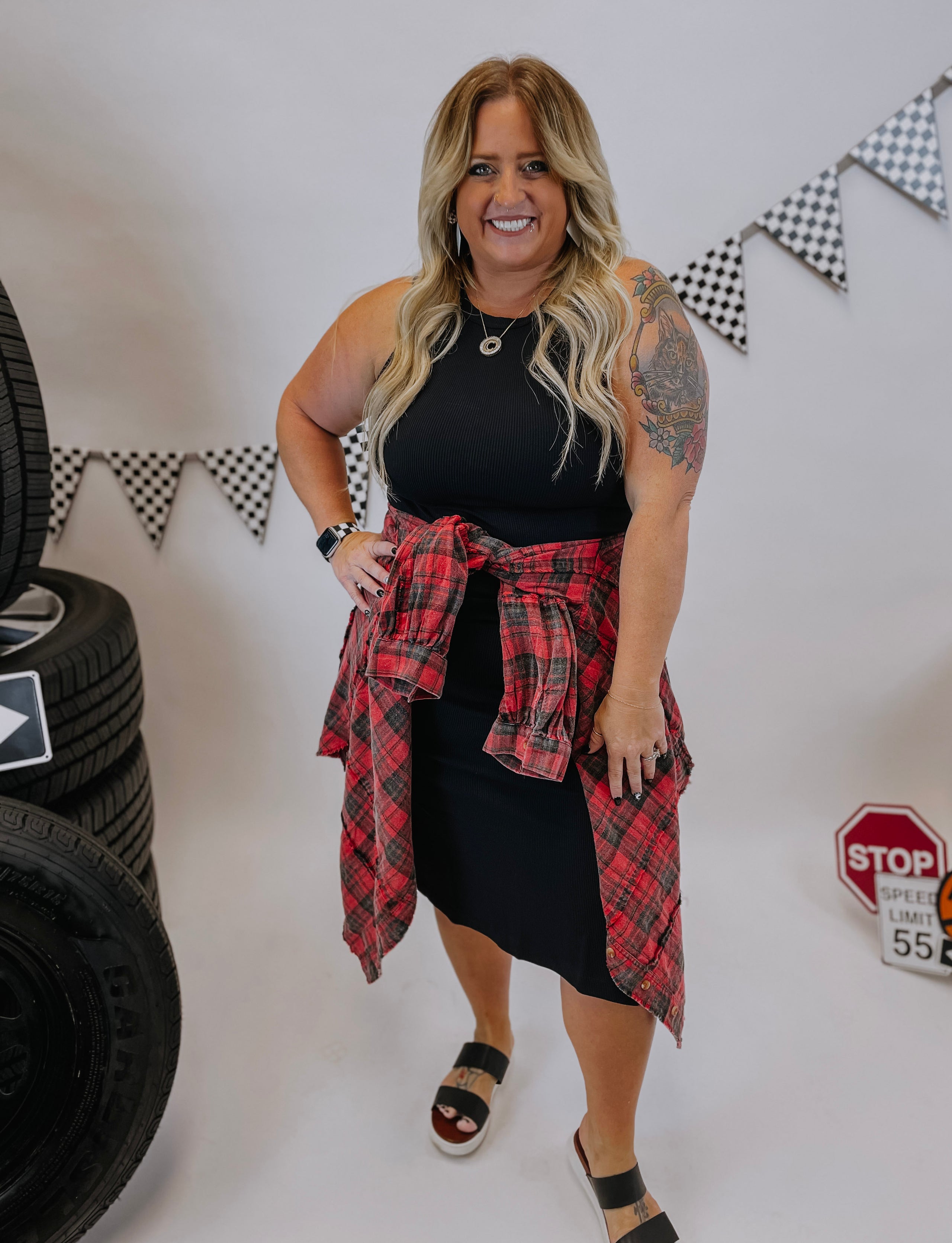 Curvy Bodycon Midi Dress Flawless Hepcat Boutique